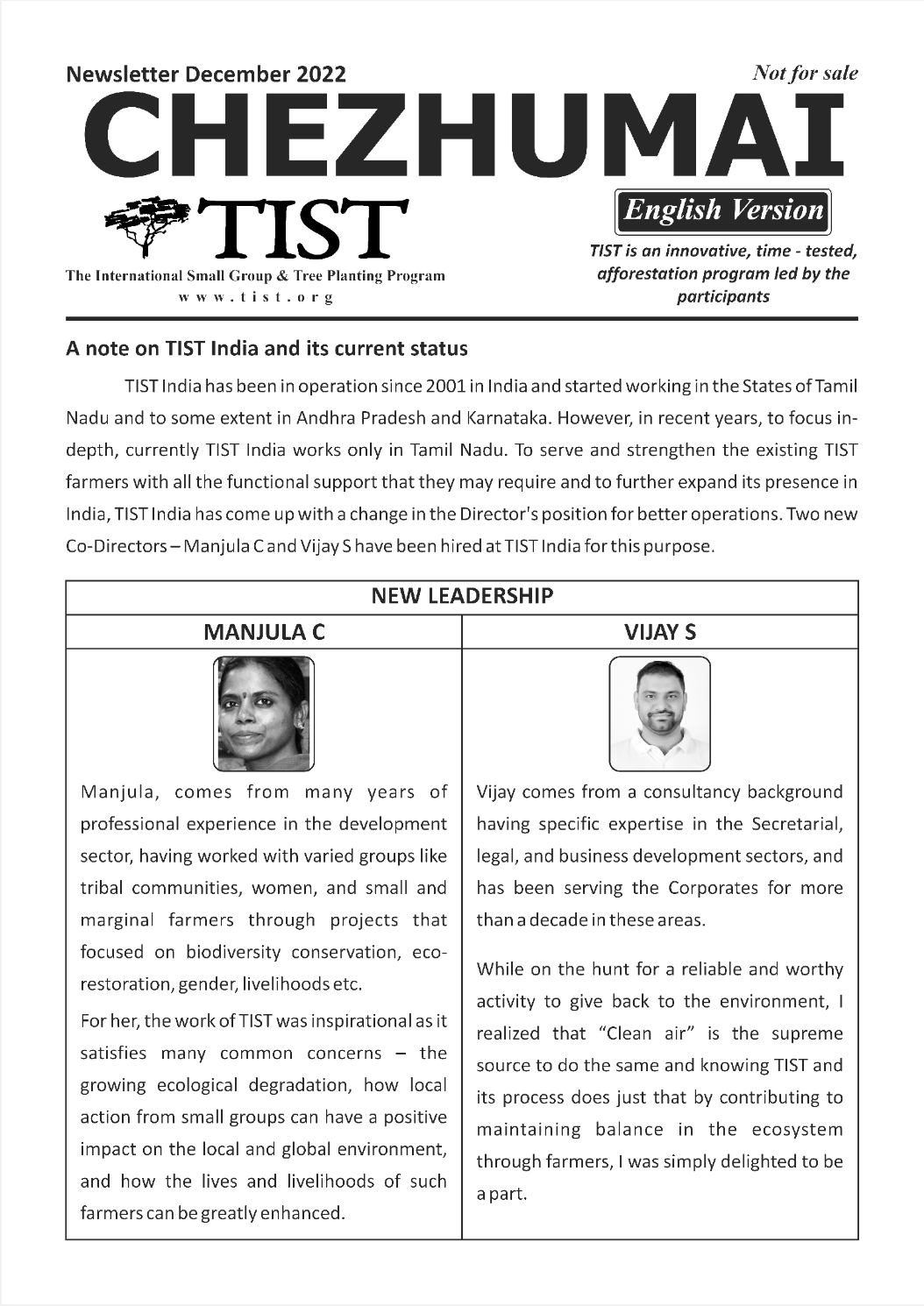 India Newsletters | TIST Program